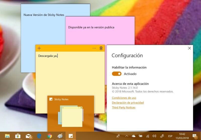 Sticky Notes se actualiza en la versión publica con diversas mejoras